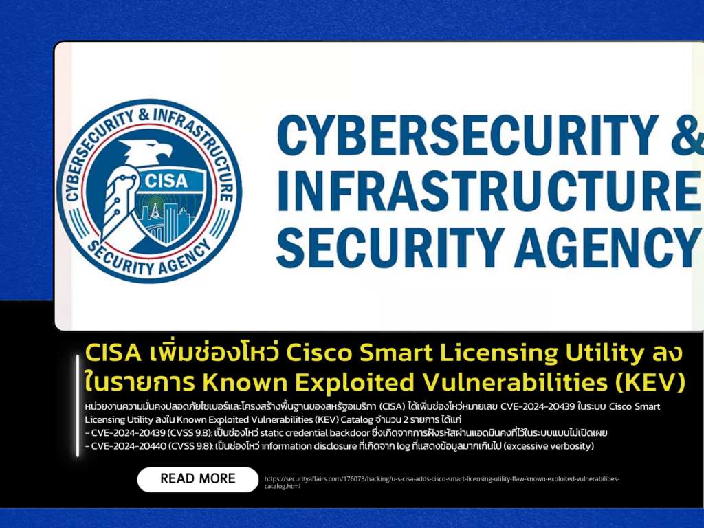 CISA Adds Cisco Smart Licensing Utility Flaws to Known Exploited Vulnerabilities Catalog ...