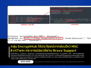 กลุ่ม EncryptHub ใช้ประโยชน์จากช่องโหว่ MSC EvilTwin กระจายมัลแวร์ผ่าน Brave Support - Thailand ...