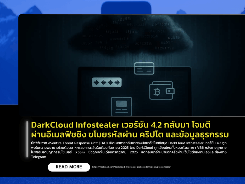 DarkCloud Infostealer เวอร์ชัน 4.2 กลับมา โจมตี ผ่านอีเมลฟิชชิง ขโมยรหัสผ่าน คริปโต และข้อมูล ...